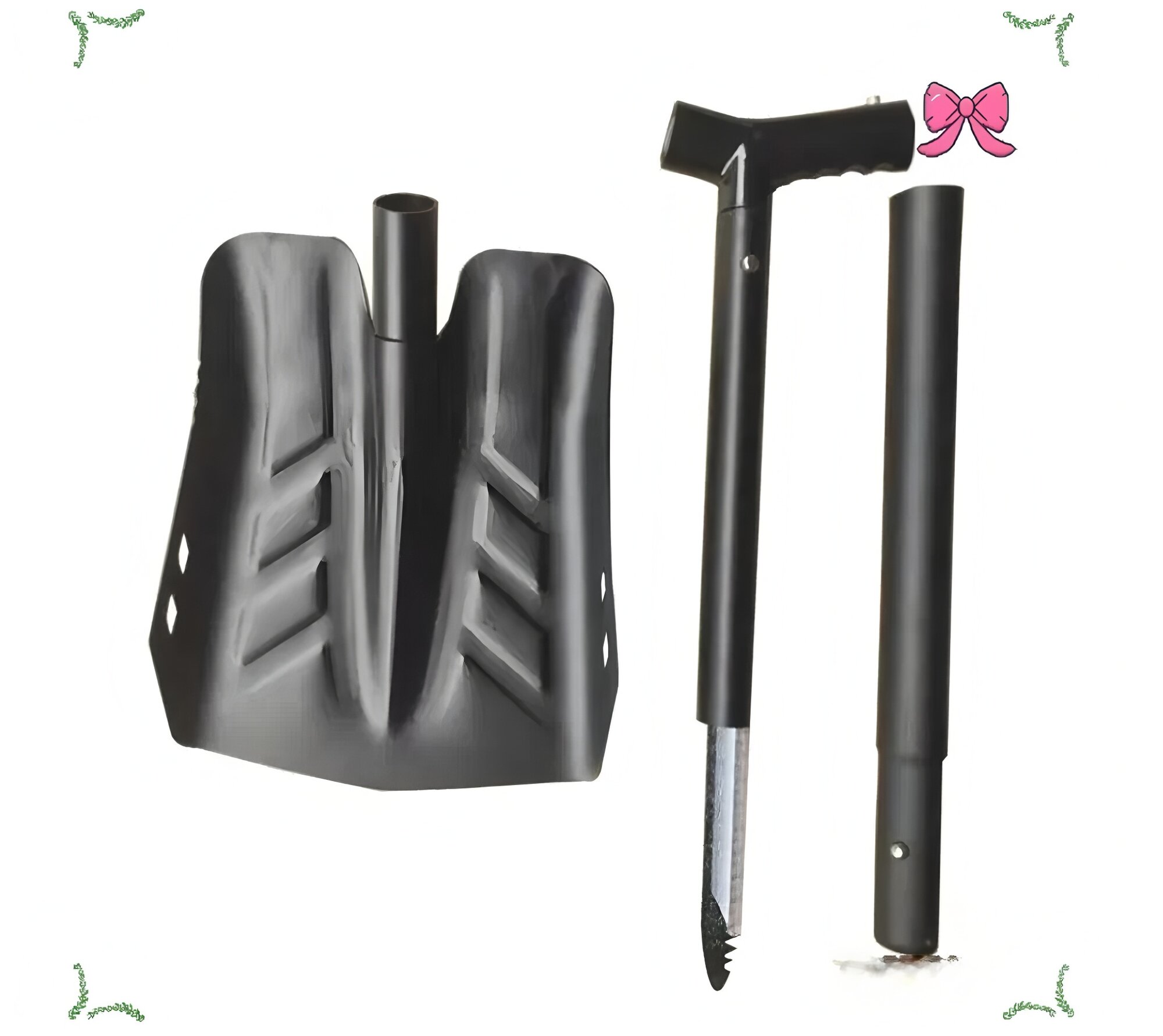 Лопата для снега ADR Kodiak, алюминиевая, телескопическая, Г-образная, встроенная снежная пила