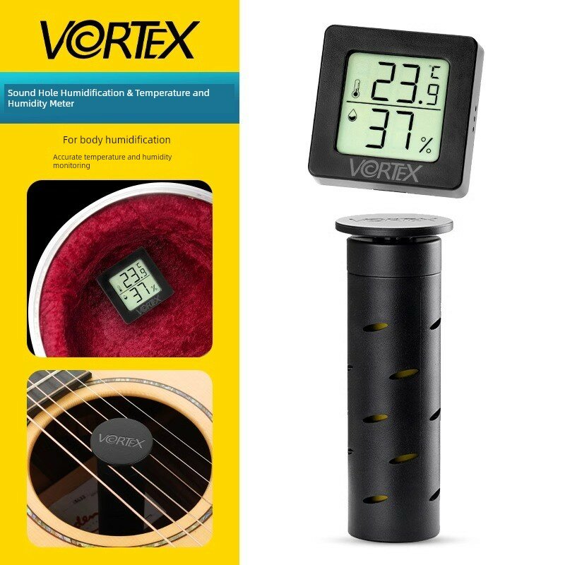 Увлажнитель для звуковой дырки с гигрометром Vortex, полная система защиты дерева гитары
