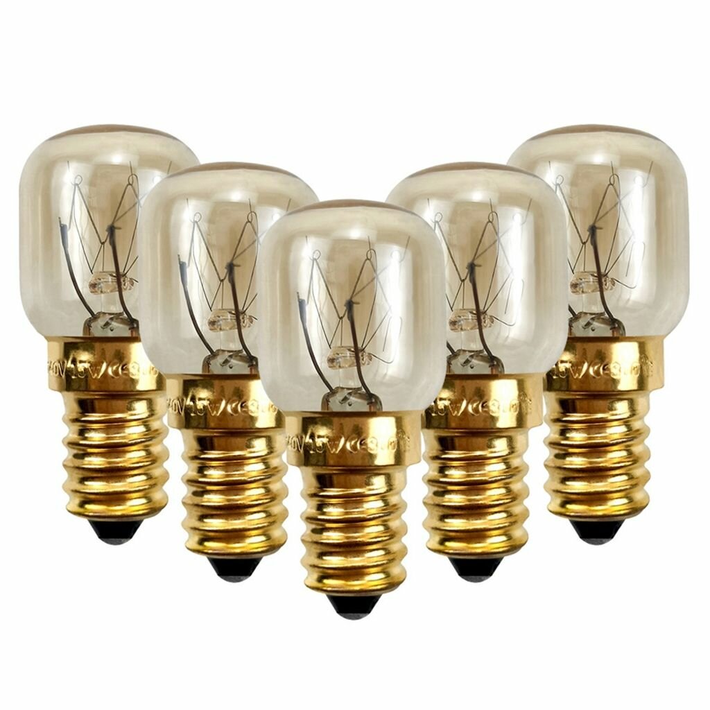 5 шт. лампочка 15W для духовки и микроволновой печи, золотая
