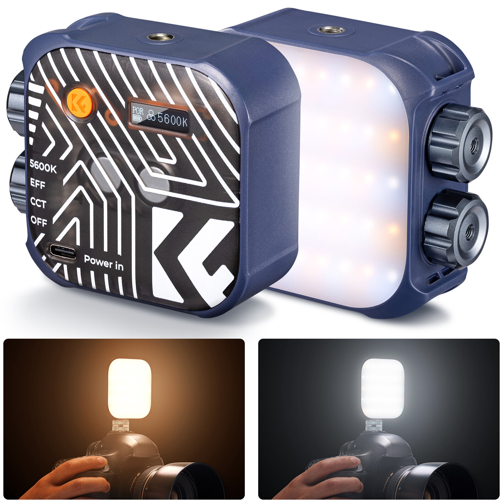 K&F CONCEPT Pocket LED Video Light Magnetic Fill Conference Lighting CRI96+ 2500K-9900K Dimmable 15 Effects for Vlog Selfie Live Streaming Photography