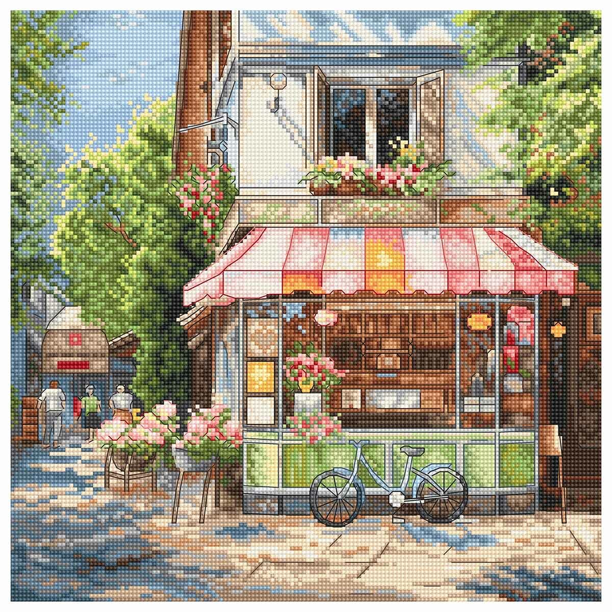 Набор для вышивания 'Магазин на углу', размер 24 х 24 см, LetiStitch