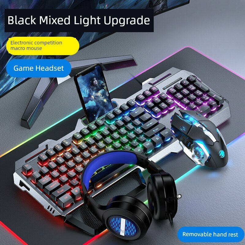 Комплект Forerunner GX80: клавиатура с механическим ощущением, игровая мышь, наушники для киберспорта, проводной