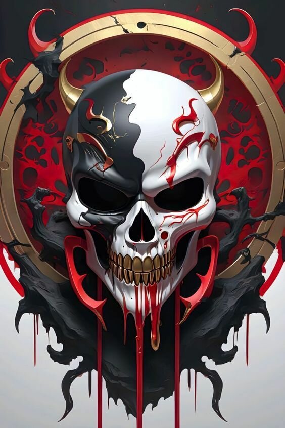 Ткань Алмазная Мозаика 40х50 без подрамника "Абстрактный Череп Арт Красота". Алмазная вышивка. Роспись стразами. Творческий набор для взрослых и детей.