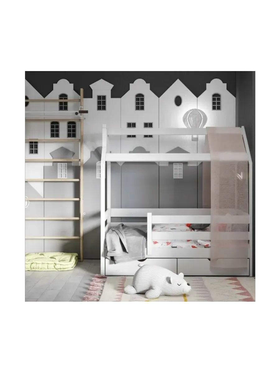 Кровать Detskaya.Online "Домик", 180x80 см, ортопедический, с ящиками