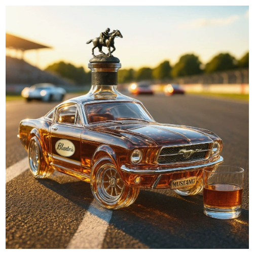 Бутылка для виски "Ford Mustang", стекло, 300мл, без крышки, прозрачная