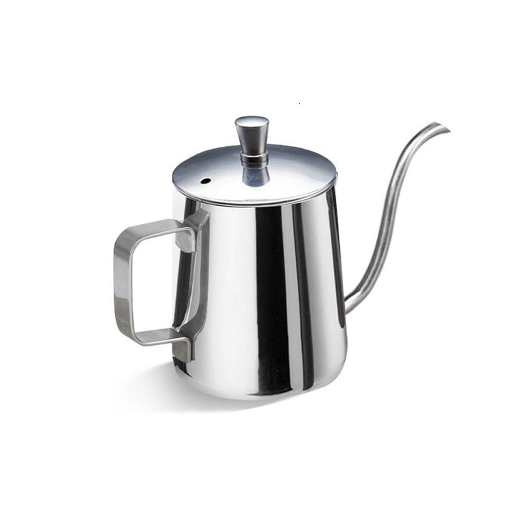 Чайник с узким носиком для кофе и молока, Серебро - 350ml