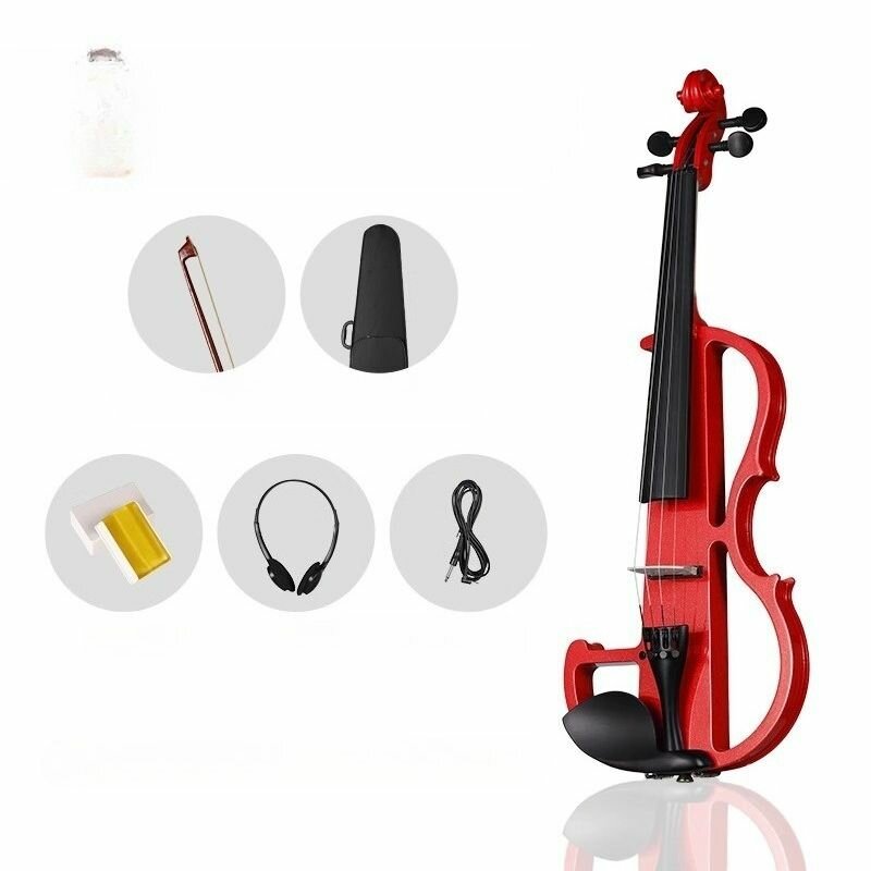 Электроскрипка, бесшумная, из массива дерева, для начинающих, взрослых и детей