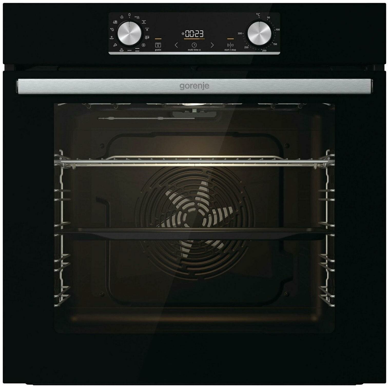Духовой шкаф Gorenje BOX6737E01BG, черный, Утапливаемые переключатели, 13 режимов