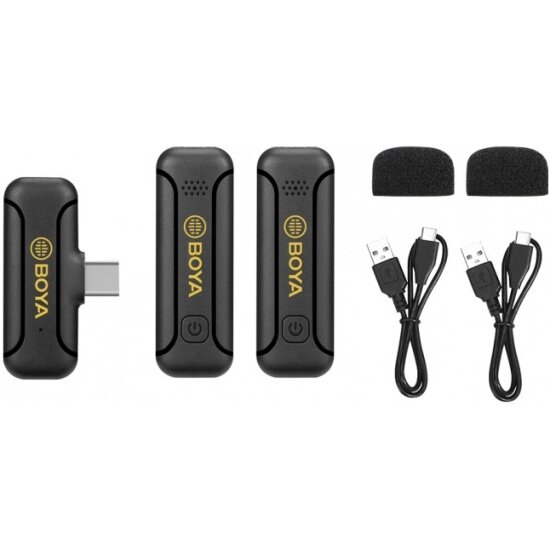 Беспроводной микрофон Boya BY-WM3T2-U, двухканальный, для мобильных устройств с разъёмом USB-C