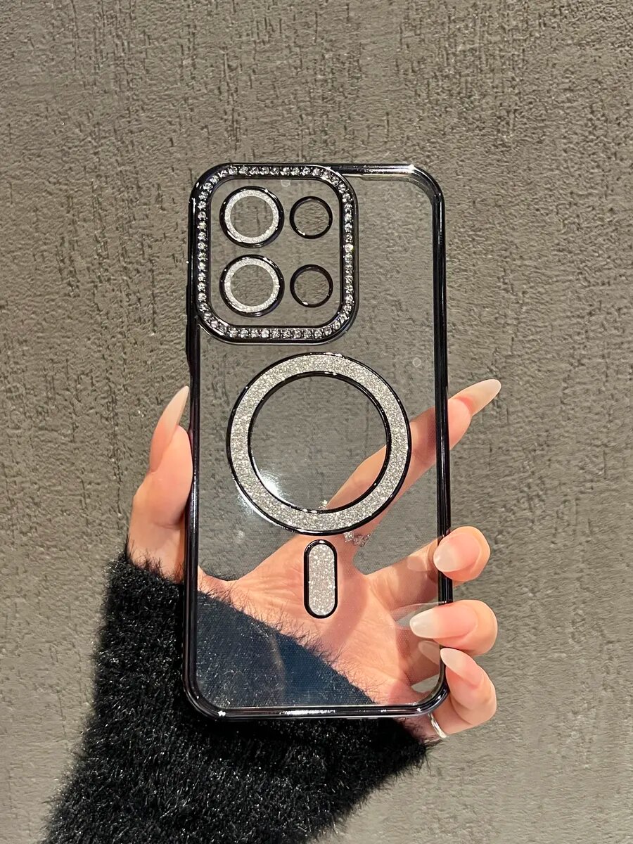 Чехол на Xiaomi Redmi 15C /Poco C85 4G MagSafe со стразами