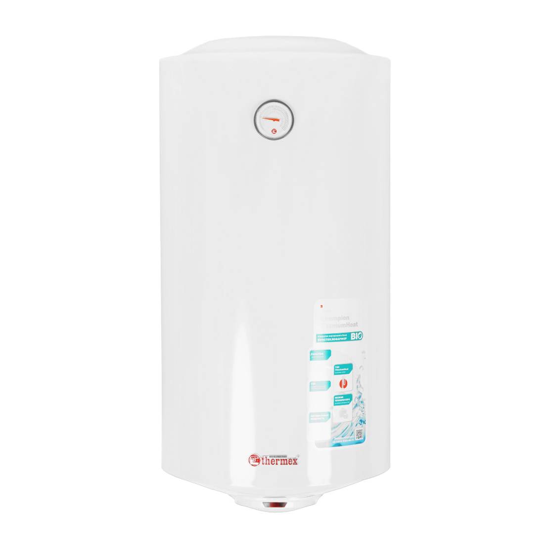 Водонагреватель THERMEX TitaniumHeat 100 V, ТЭН, 100 л, 1.5 кВт, IPX4, предохранительный клапан, белый