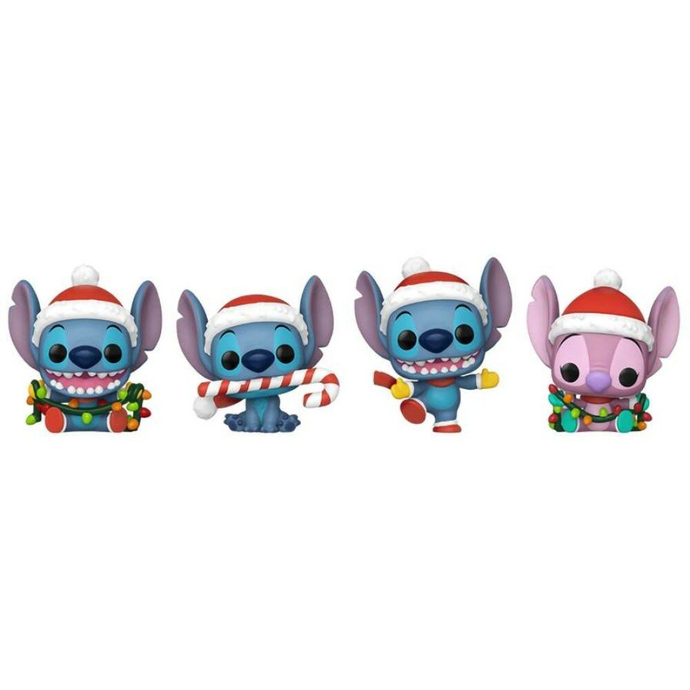 Набор фигурок Funko Pocket POP! Lilo & Stitch Stitch (with Candy Cane) & Angel (with Lights) & Stitch (with Mittens) & Stitch (with Lights) 86092