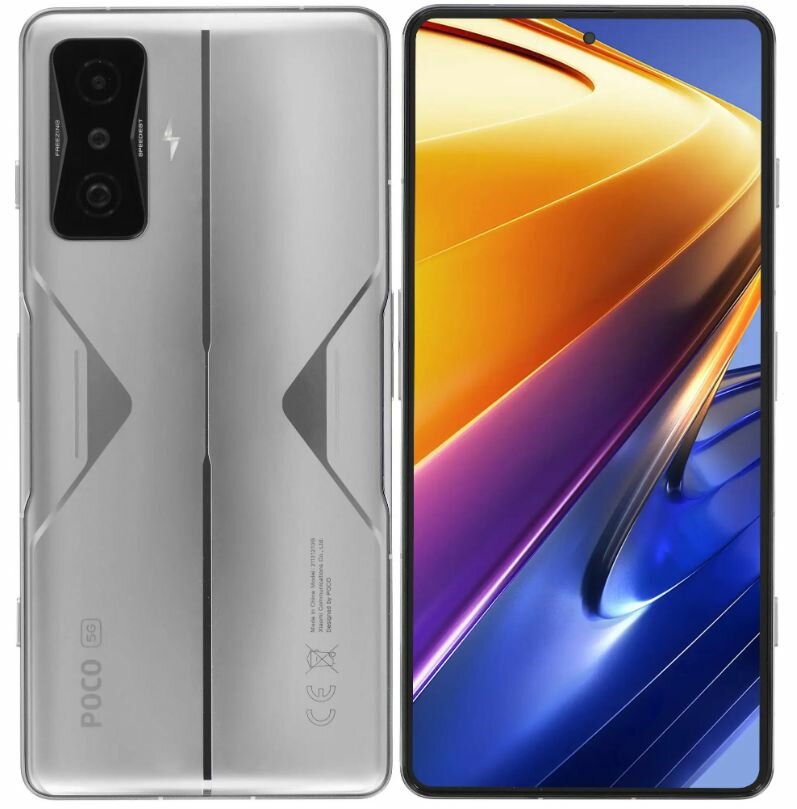 6,67" Смартфон POCO F4 GT 128 ГБ (MZB0BJBRU) серебристый - 8 x 3 ГГц, 8 ГБ, 2 SIM, AMOLED, 2400х1080, 64+8+2 Мп, 5G, 4700 мА*ч