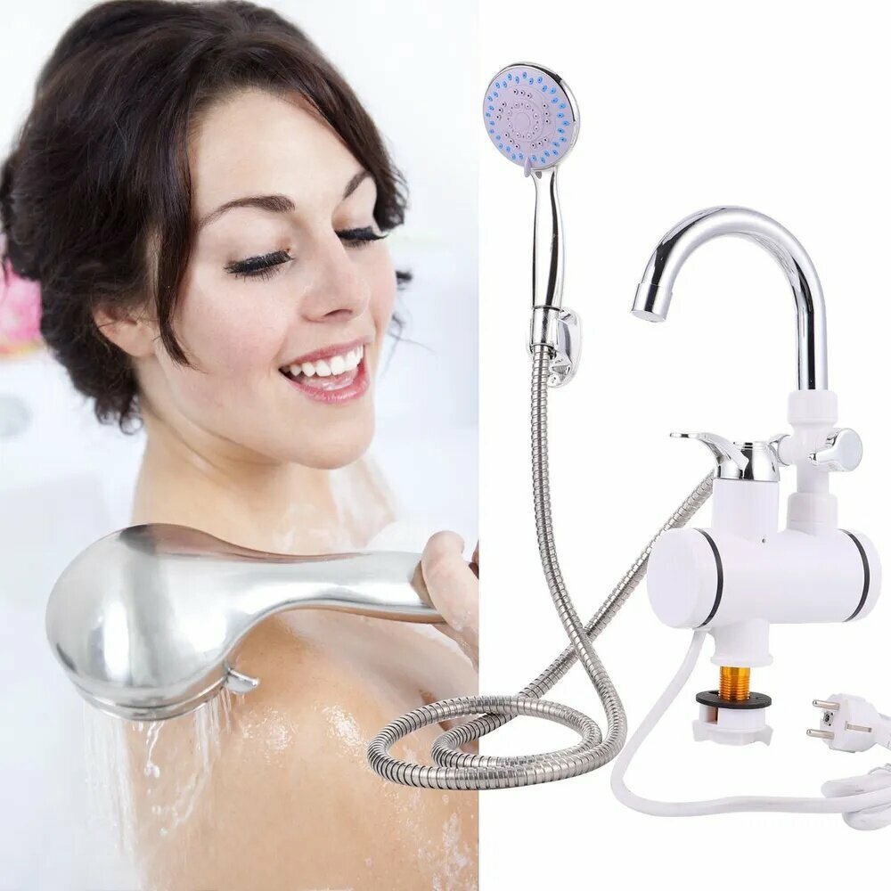 Смеситель Для Умывальника С Быстрым Нагревом, Цифровой Индикатор Температуры, Вращающийся Излив, Из Нержавеющей Стали, 1 Шт