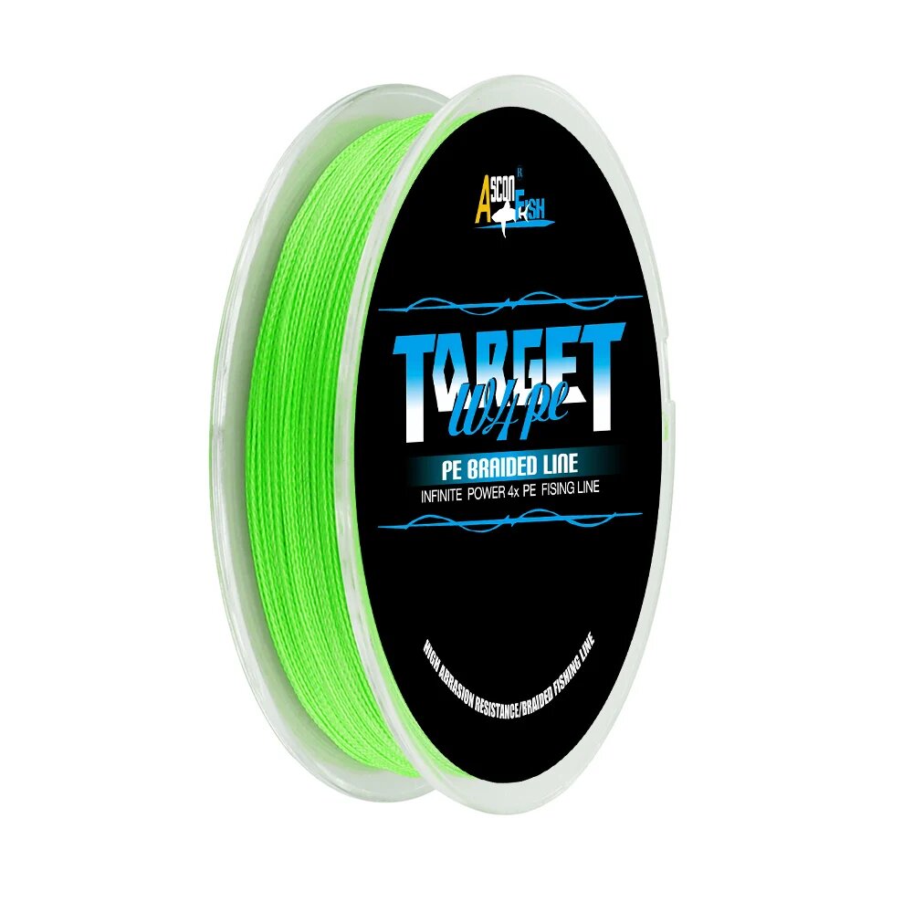 Леска плетеная ASCON FISH Target 300M 0.14mm 10LB, Зеленый