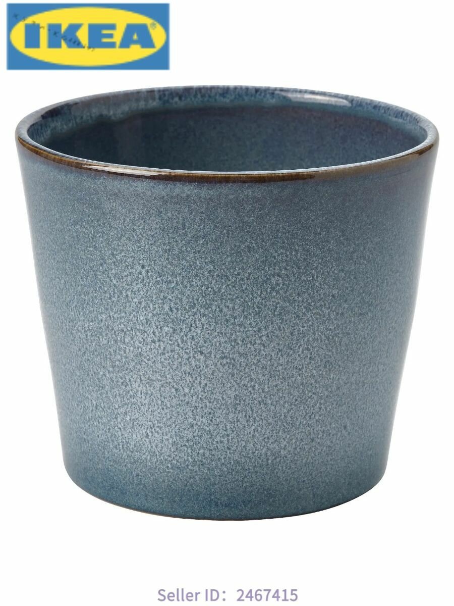 IKEA Кашпо 2.1 л, 12 см, 1 шт, цвет синий