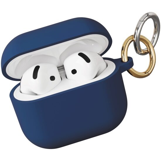 Чехол Vlp для AirPods 4, Charm Case, силиконовый, темно-синий