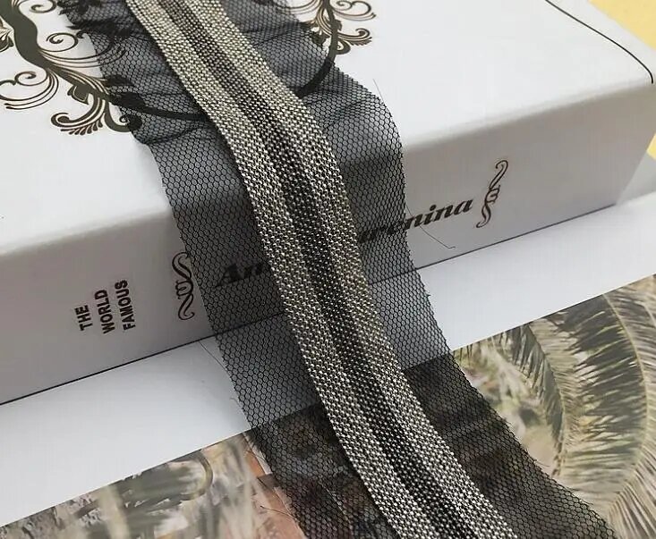 Медная бахромчатая цепочка для декорирования 50 см черный