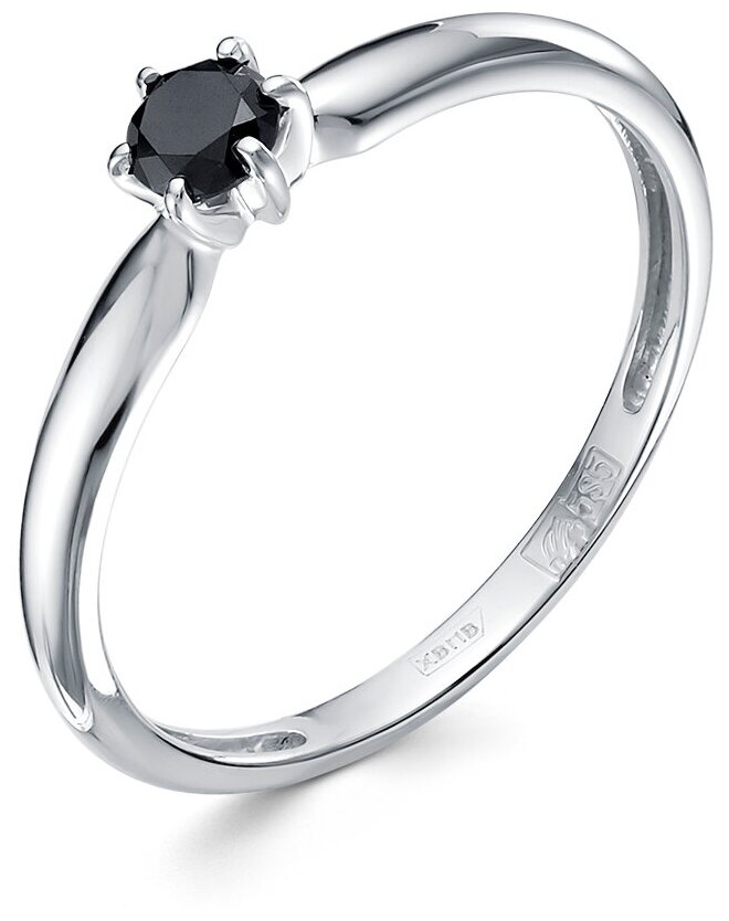 Кольцо, белое золото, 585 проба, родирование, бриллиант