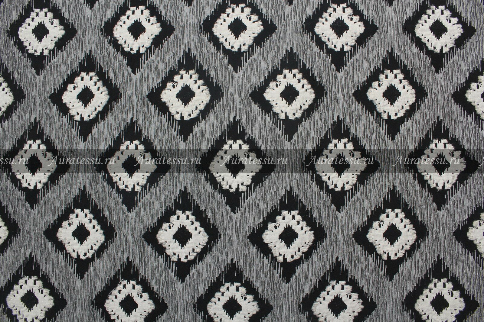 Ткань Жаккард-клоке пальтово-костюмный серо-чёрно-белый, ш138см, 0,5 м