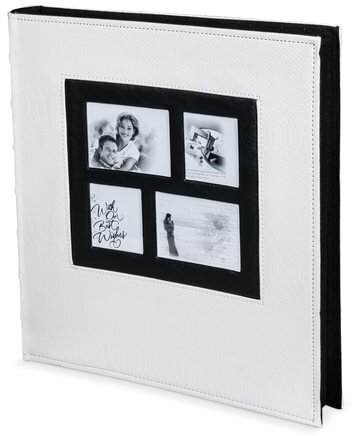 Фотоальбом BRAUBERG на 500 фотографий 10х15 см, обложка под кожу рептилии, рамка для фото, белый, 390713