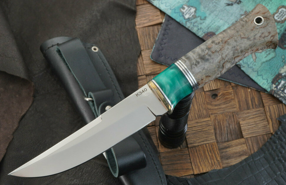 Антарес нож Волк, сталь Bohler К340, рукоять акрил/стабилизированная древесина