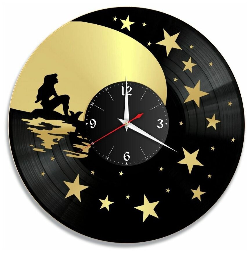 Часы из винила Redlaser "Русалка, Звезды, девушка" VW-10699-1