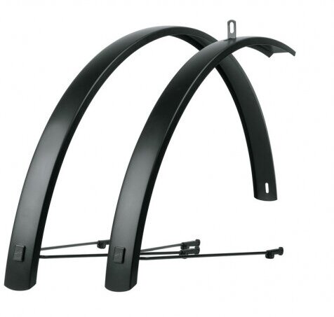 Крылья велосипедные Sks EDGE AL 28" алюминиевые, профиль 56мм, толщина колеса до 50 мм, вес 568г, длина крыльев 740/1200мм, матовые черные