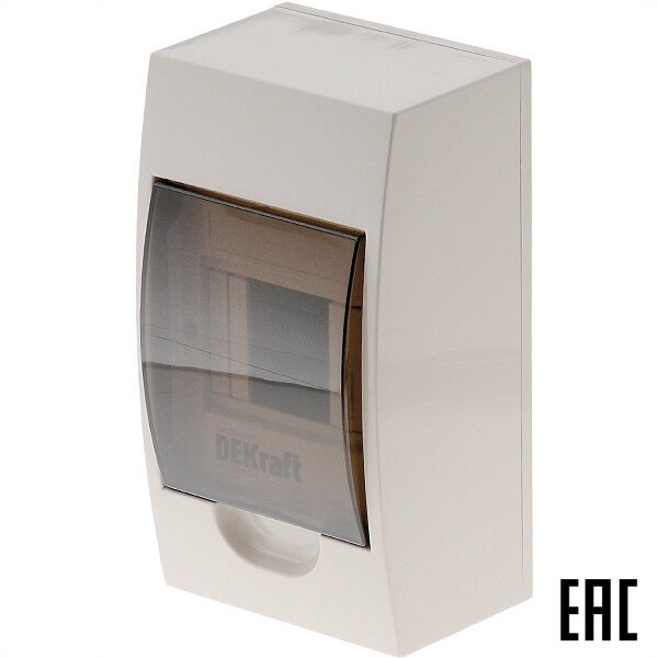Бокс ЩРН-П-4 31008DEK навесной 4 модуля с клеммником прозрачная дверь IP41 DEKraft (3 шт. в наборе)