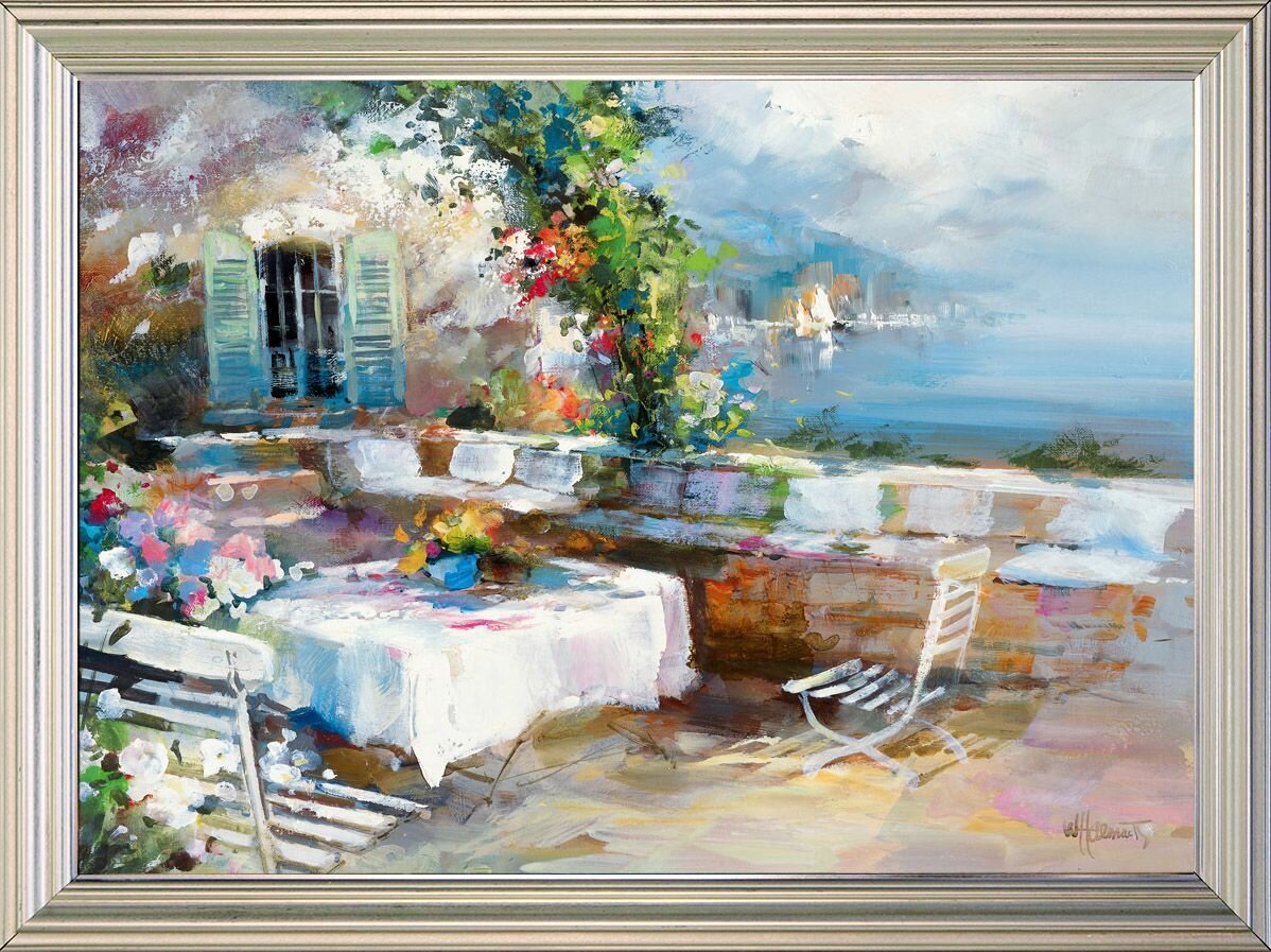 Картина "Сад на берегу озера" 30х40 см, художник - Willem Haenraets. Арт. ХВ26-30х40