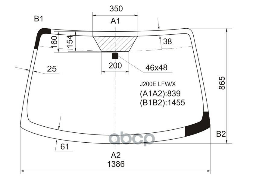 Стекло лобовое Daihatsu Be-Go 06-16 / Terios 06- XYG арт. J200E LFW/X