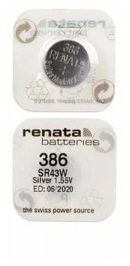 Элемент питания RENATA SR43W 386 (0%Hg)