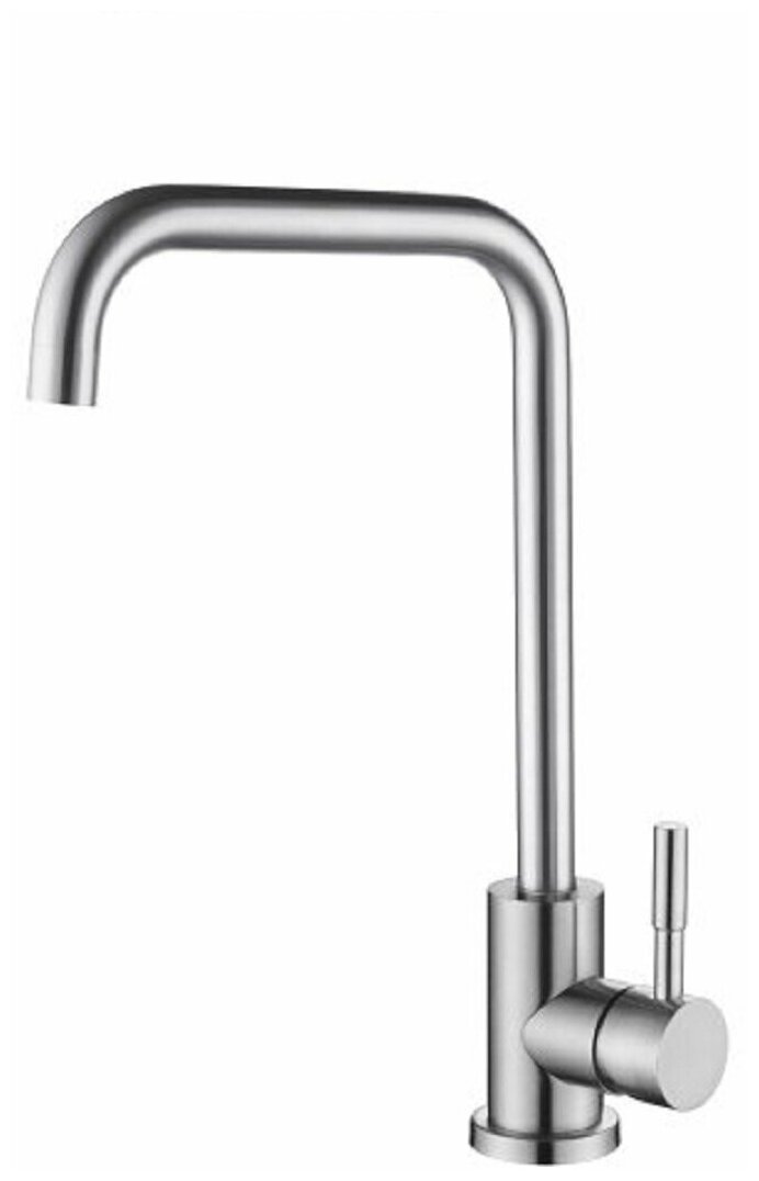 Смеситель кухонный OUTE, поворотный излив, нержавеющая сталь, матовый, 1/2", 360мм