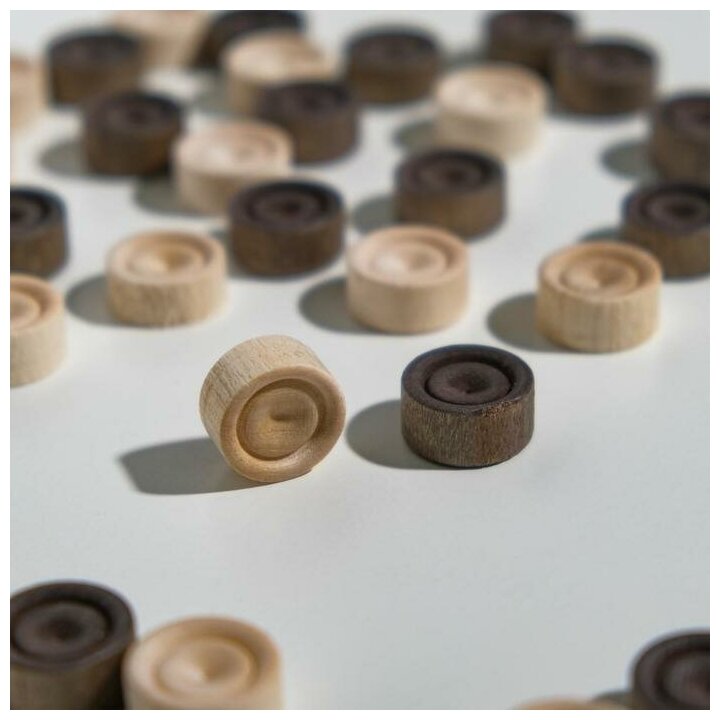 Набор фишек для нард Sima-land дерево, d 1,9 cм, h 0,9 cм, 30 шт (6634095)