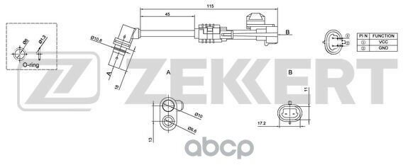 Датчик ABS Передний Chevrolet Captiva (C100 C140) 06- Opel Antara A 06- Zekkert арт. se-6124