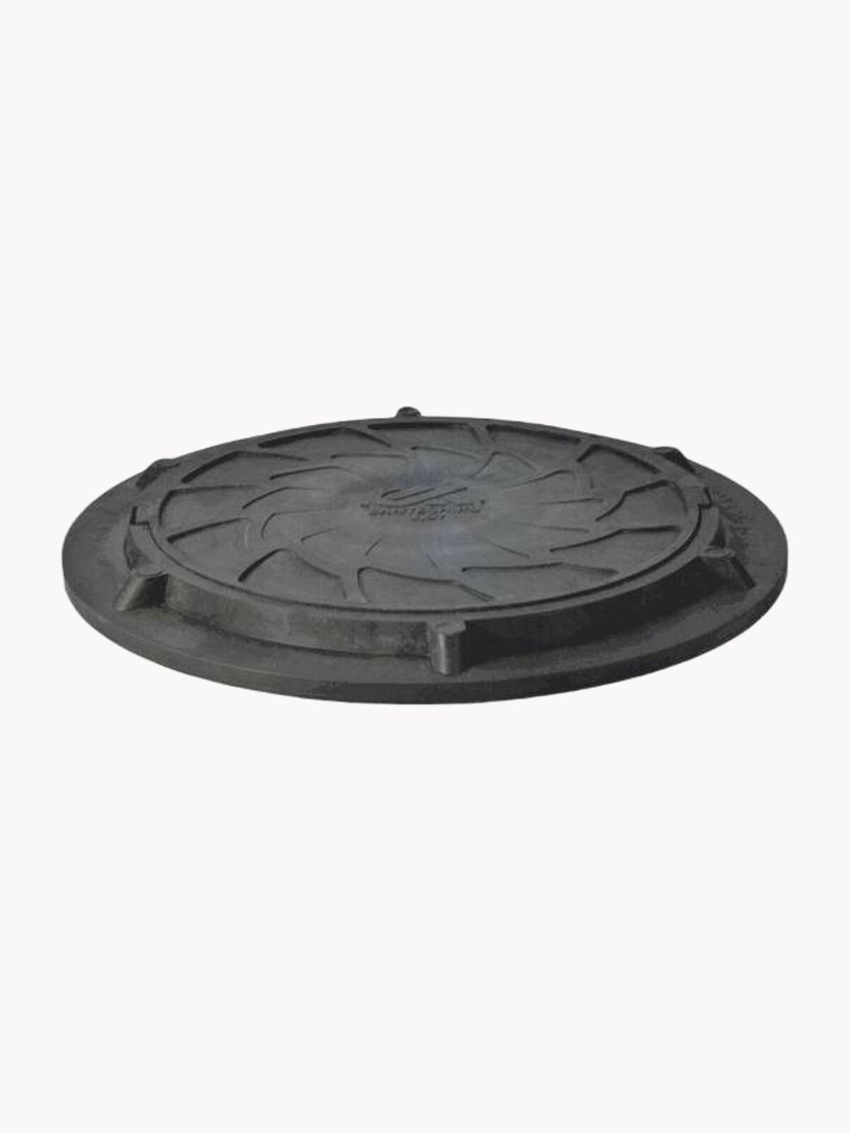 Люк полимер (легкий садовый) серый/черный круглый 750х580 h=60мм 15кН Сантехкомплект