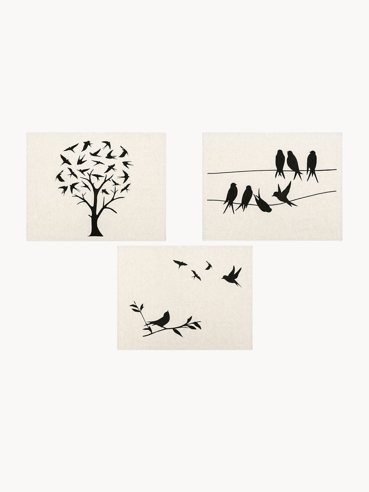 Комплект кухонных полотенец лен/хлопок 46х60 3 шт. "Ласточки-касатки" Оршанский