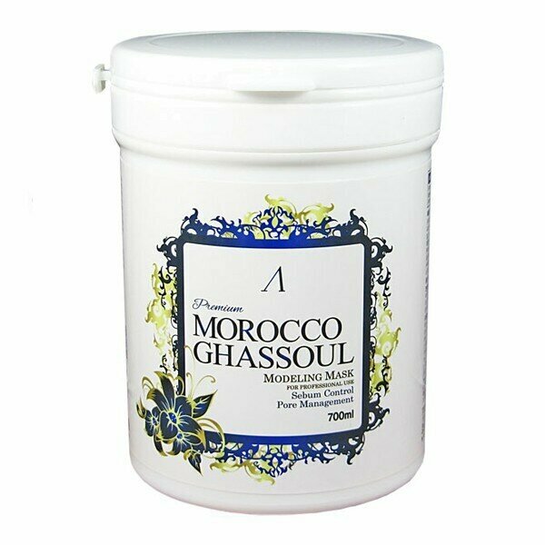 Anskin PREMIUM Маска для лица косметическая, альгинатная от расширенных пор , Morocco Ghassoul Modeling Mask, банка, 700мл (240гр)