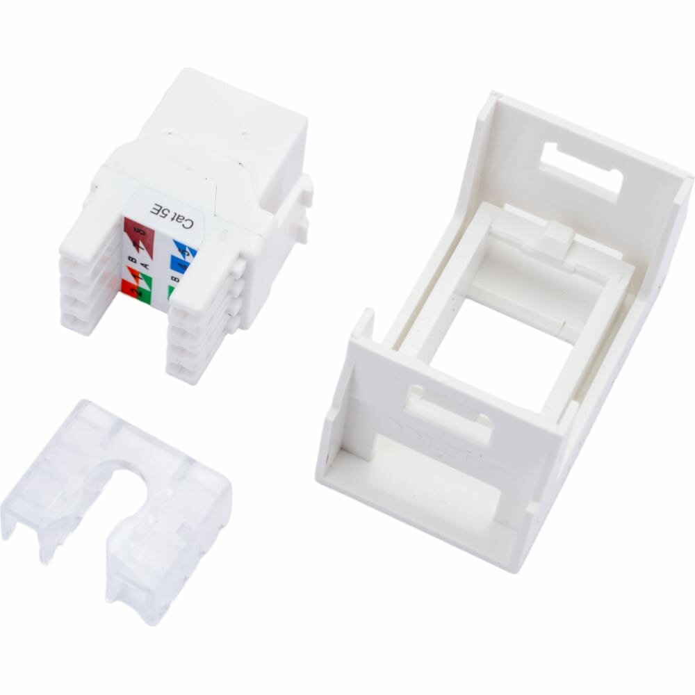 Компьютерная розетка DKC Viva 1 модуль RJ45 CAT.5E белая 45038, подсоединение кабеля