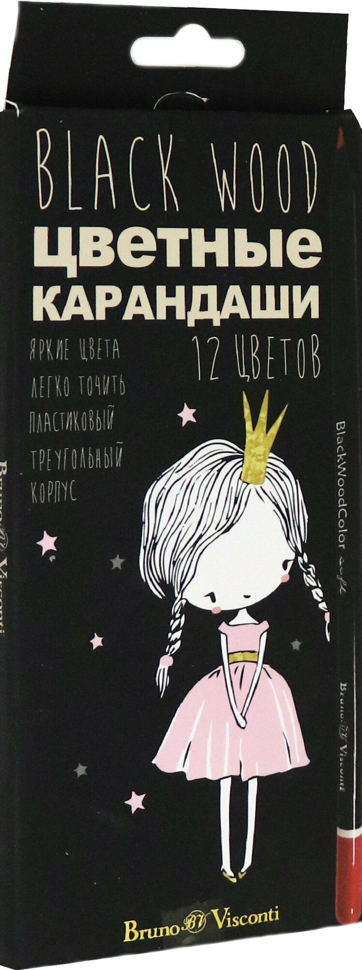 Карандаши цветные пластиковые, 12 цветов, 4 вида (30-0097)