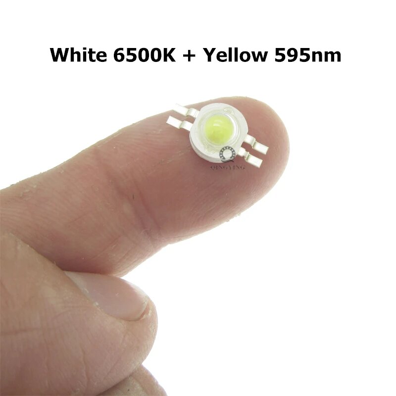 Двухцветные светодиодные лампочки QINGYING Double Color LED Светло-желтый, White-Yellow, 10 Pieces
