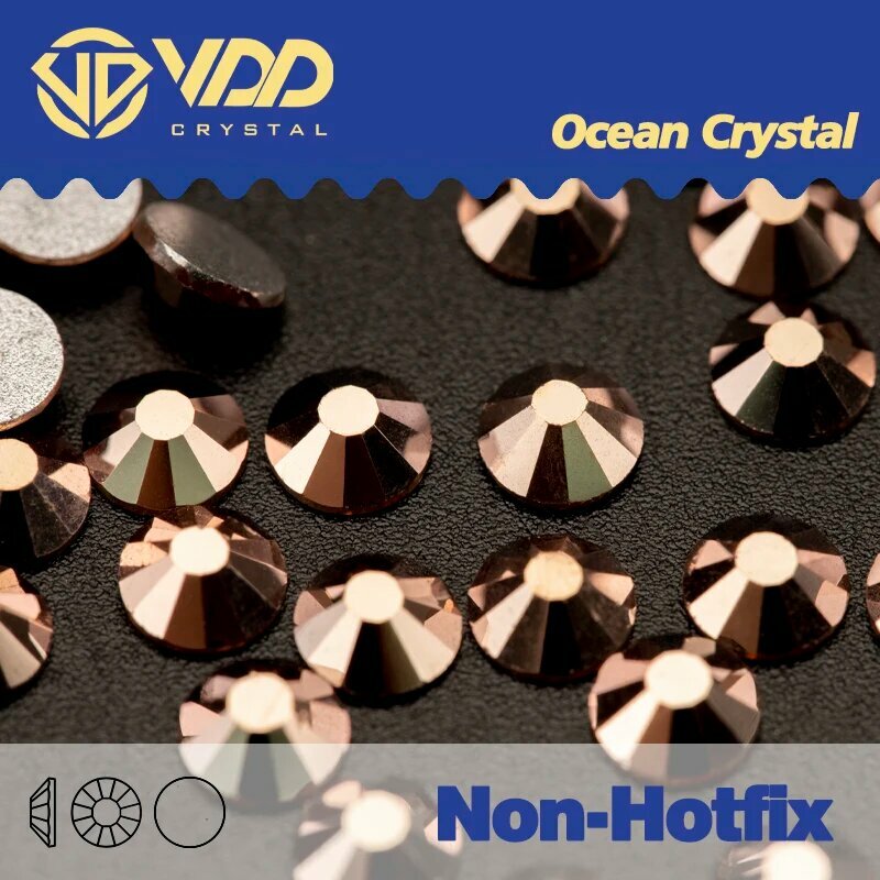 Стеклянные кристаллы VDD ss3-ss30 для дизайна ногтей SS12 (1440pcs), 069 Rose Glod
