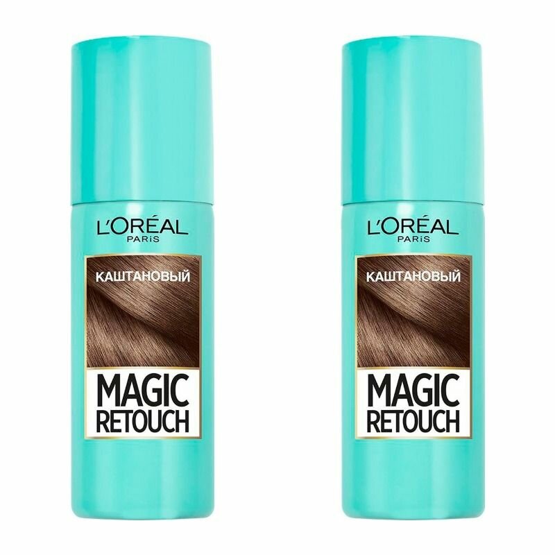 L'Oreal Paris Тонировочный спрей, Magic Retouch, тон 3, Каштан, для моментального окрашивания корней волос, 2 шт.