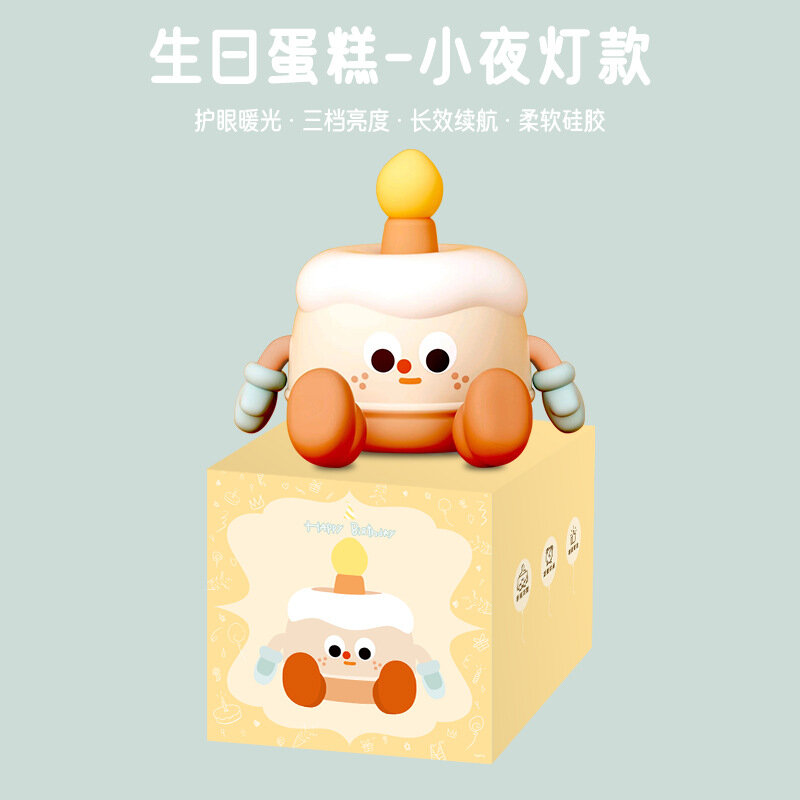 Ночник в виде торта на день рождения, прикроватная лампа с сенсорным управлением, креативный милый подарок для девушки или детей