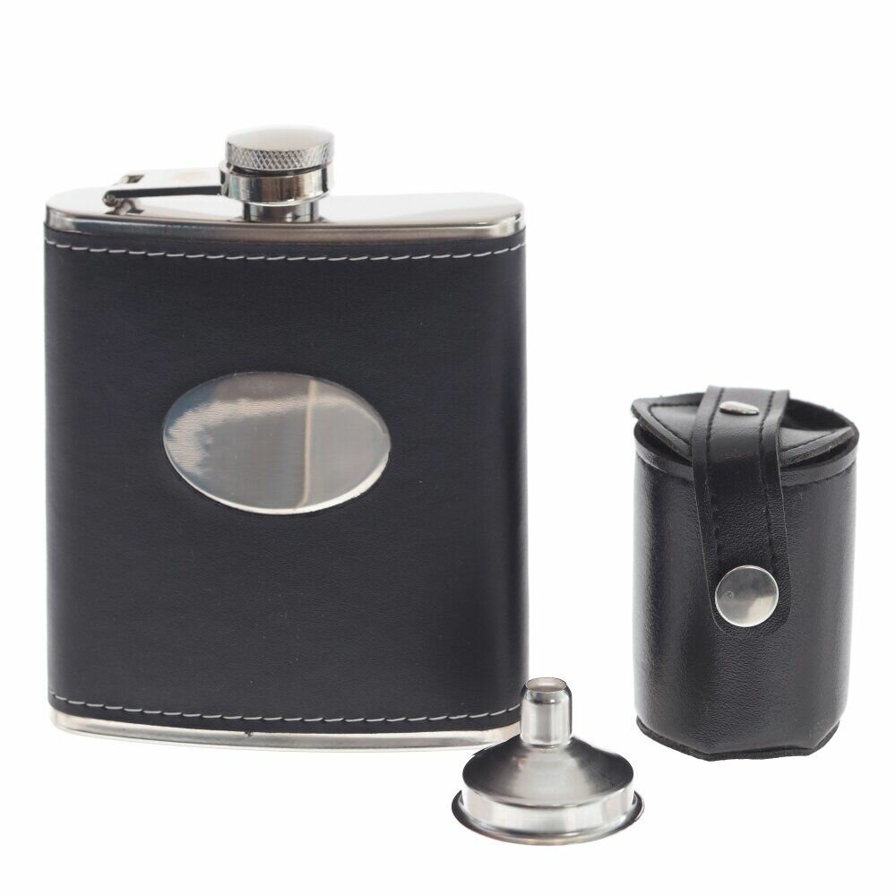 Набор подарочный из 6-ти предметов: фляжка 200 мл, 4 стопки 50 мл, воронка