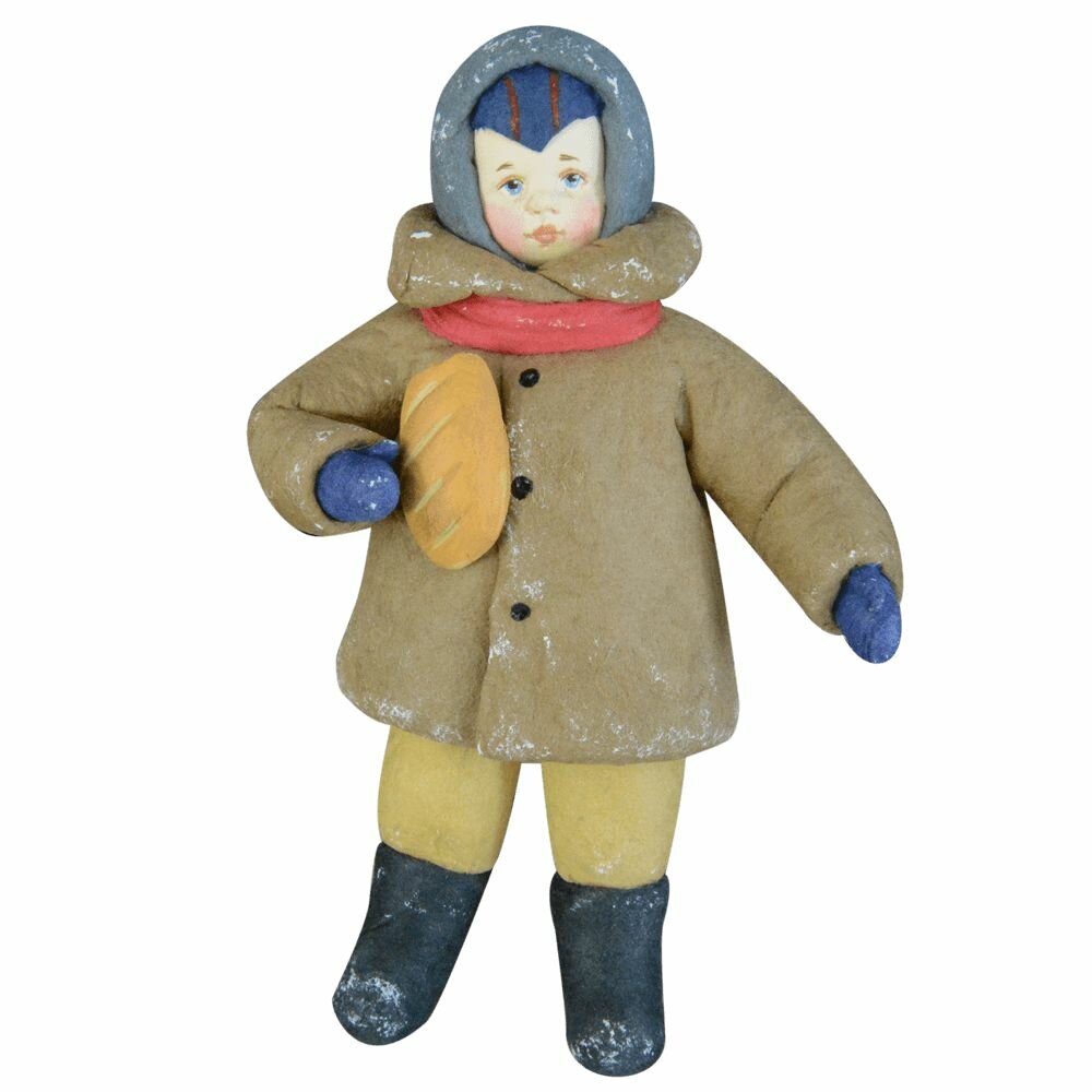 Игрушка на елку Мальчик с батоном (вата) 12см