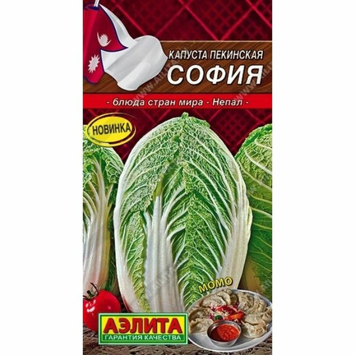 Семена Капуста Пекинская София, раннеспелый, Аэлита - Блюда стран мира, 1 пачка - 0.3г семян