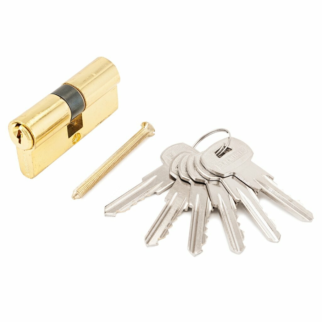 Личинка замка двери Аллюр, 70-6К BP, 1228, 70 мм, цилиндровый механизм , латунь, 6 ключей, блистер