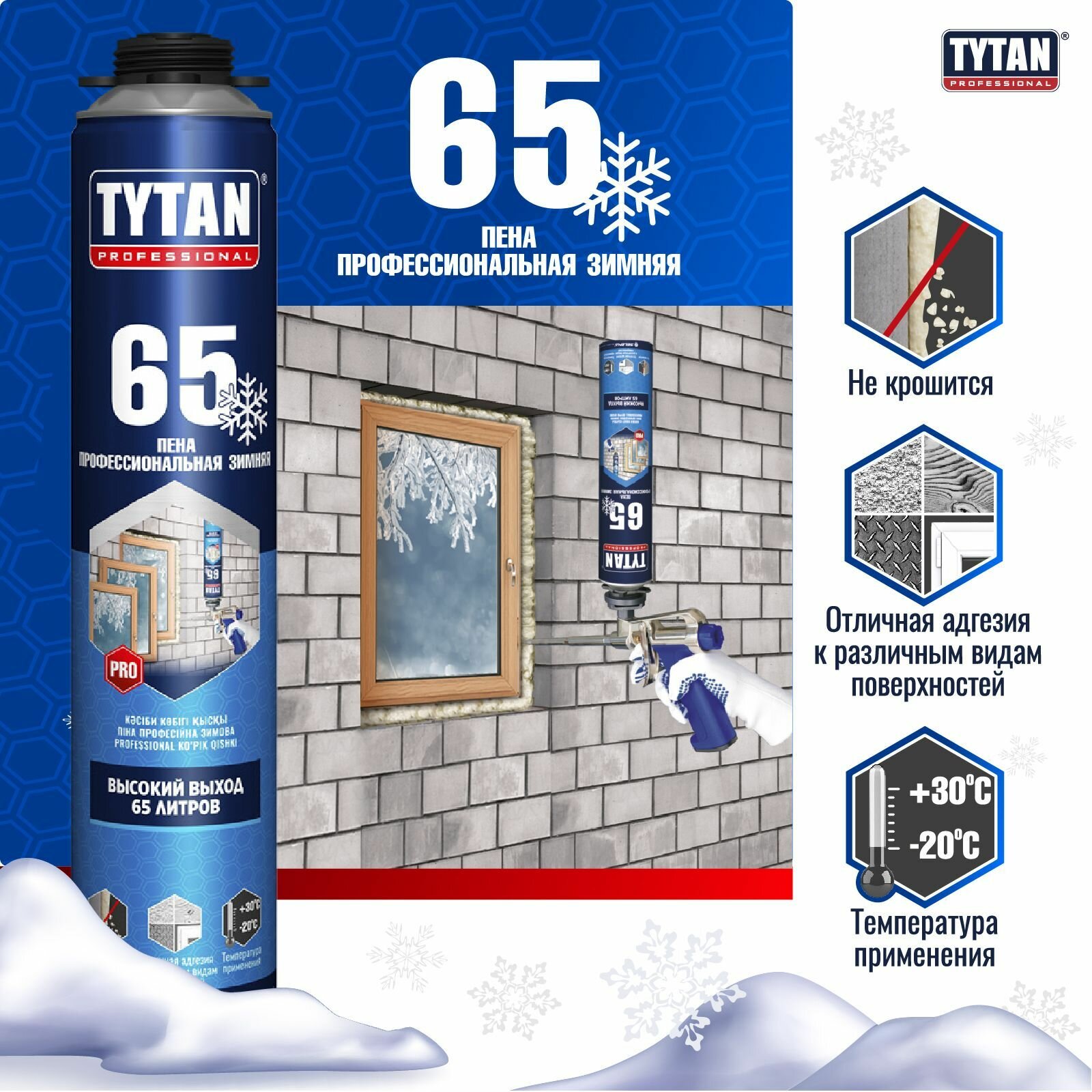 Пена монтажная профессиональная Tytan Professional 65 зимняя 750 мл