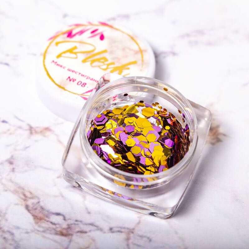 Дизайн для ногтей Blesk "Микс шестигранников" №08